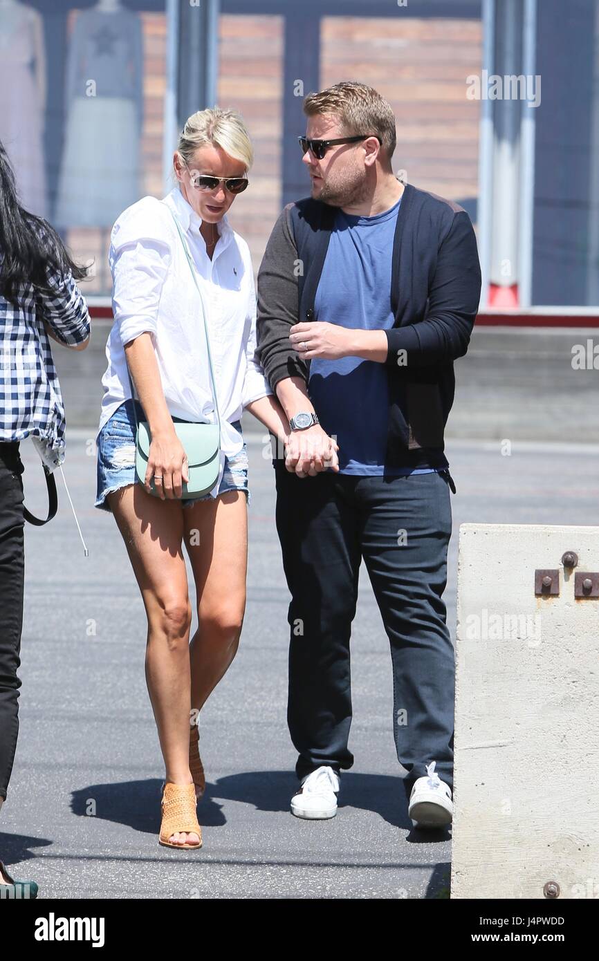 James Corden seen leaving Maxfields with his wife Julia Carey Featuring ...