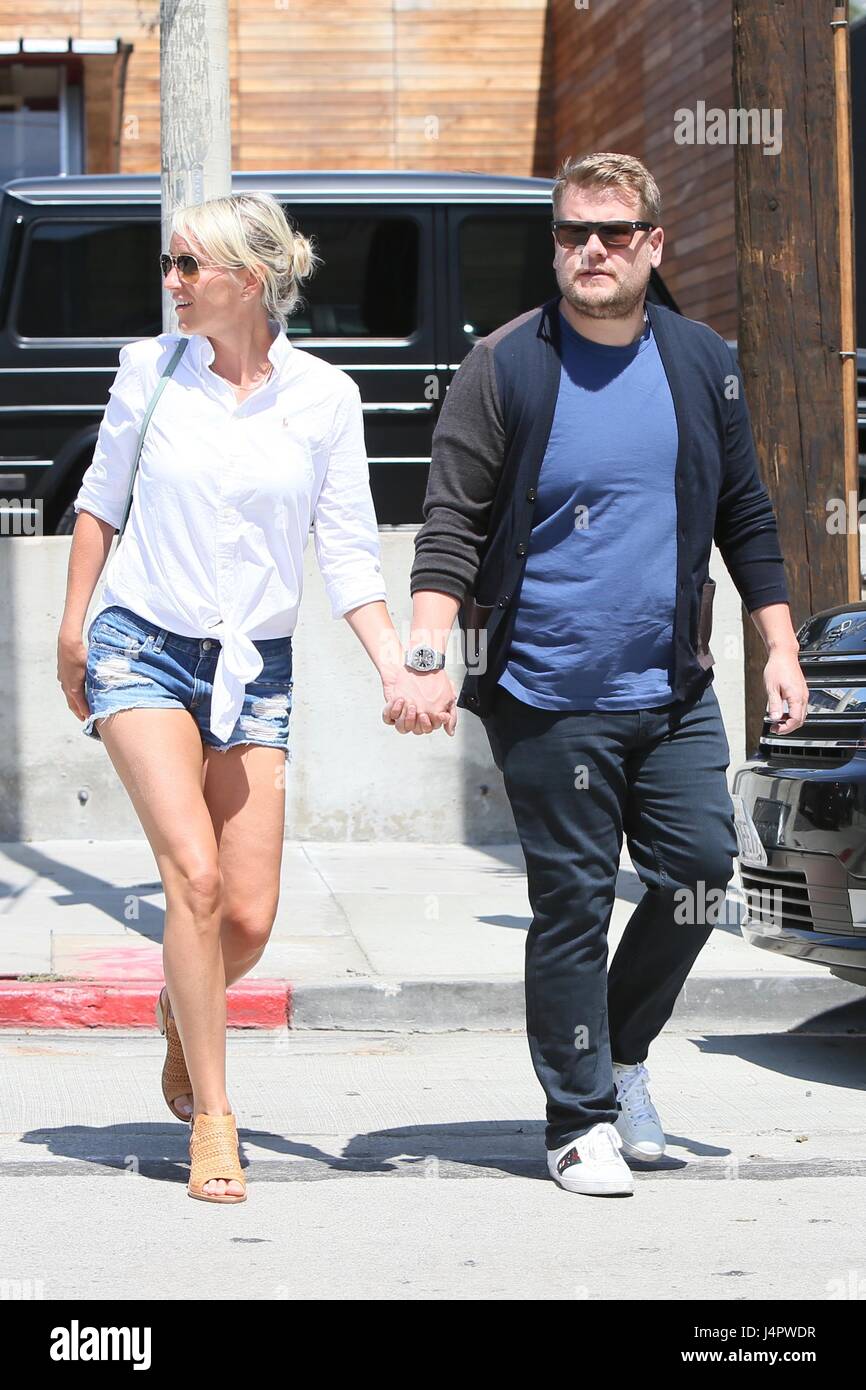 James Corden seen leaving Maxfields with his wife Julia Carey Featuring ...