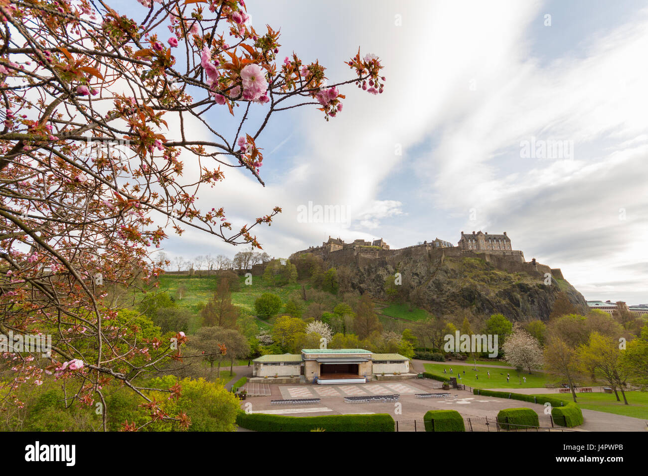 Edinburgh, Scotland - 19 April, 2017: Scenic Princess Street Gardens in ...