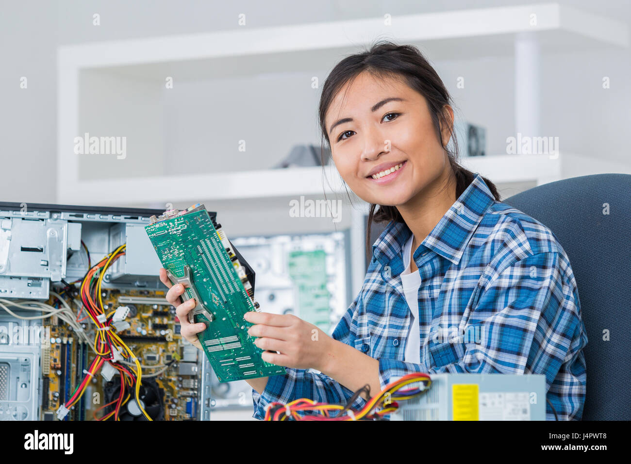 a happy worker Stock Photo - Alamy