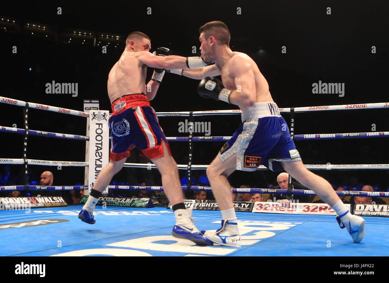 Jazza Dickens (left) in action against Thomas Patrick Ward during their ...