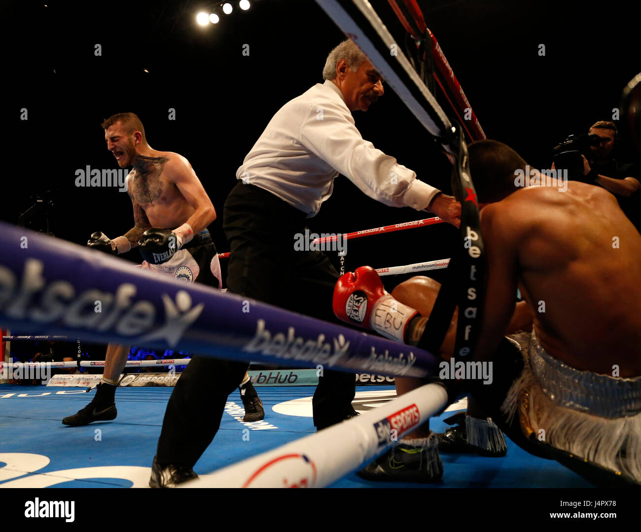 Sam Eggington (left) in action against Ceferino Rodriguez during their ...