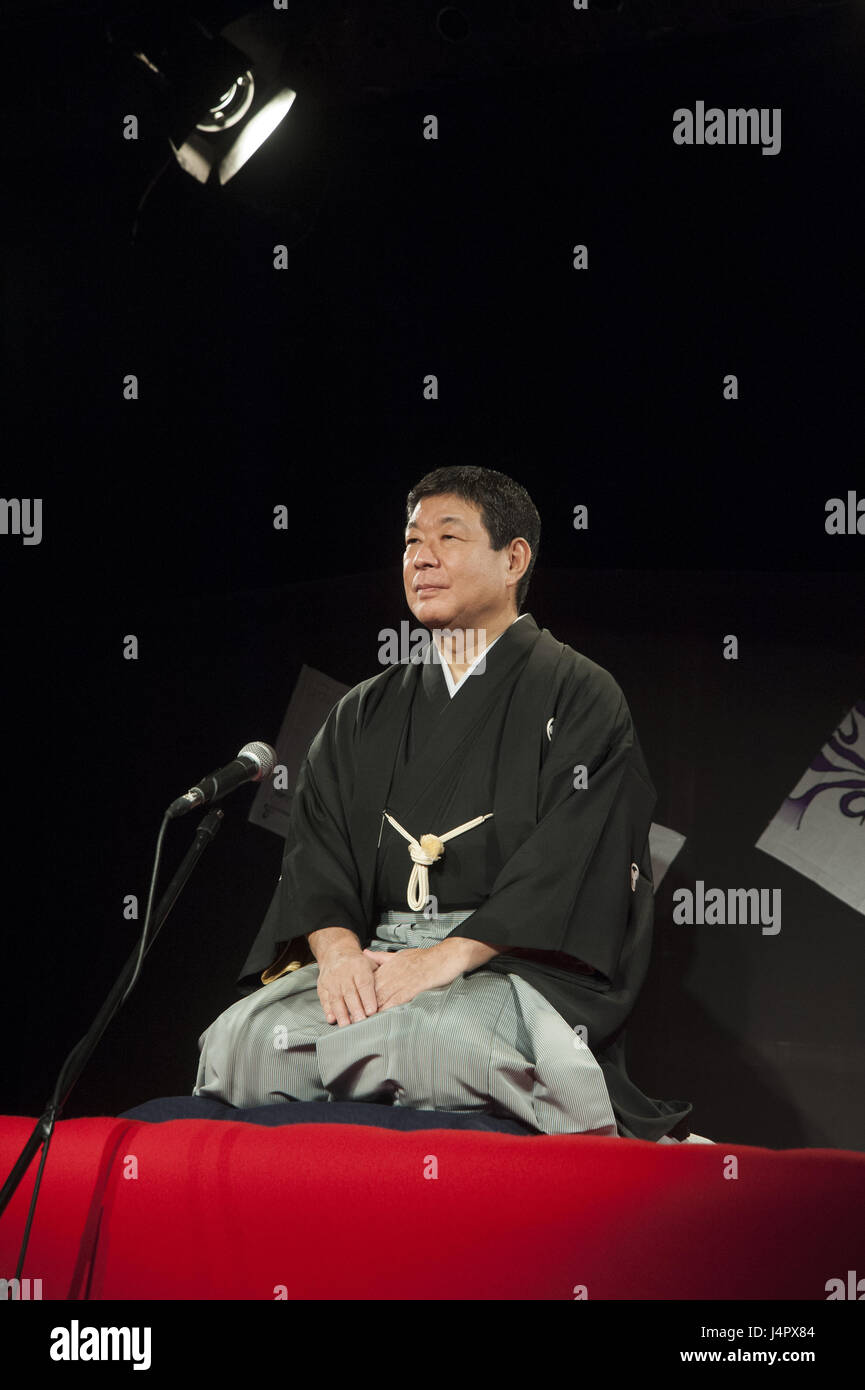 Yanagiaya Sankyo rakugo performer presents the traditional storytelling ...