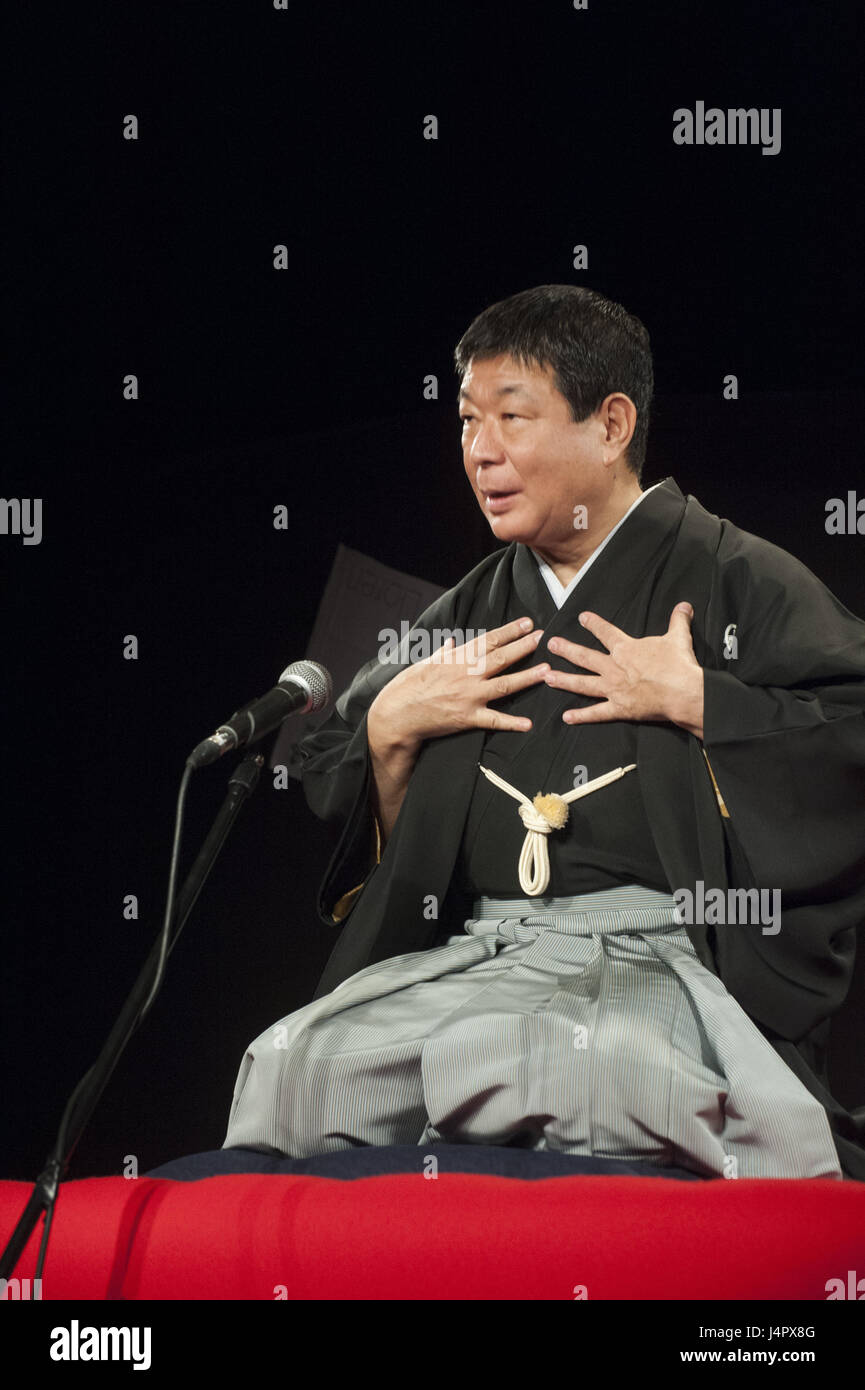 Yanagiaya Sankyo rakugo performer presents the traditional storytelling ...