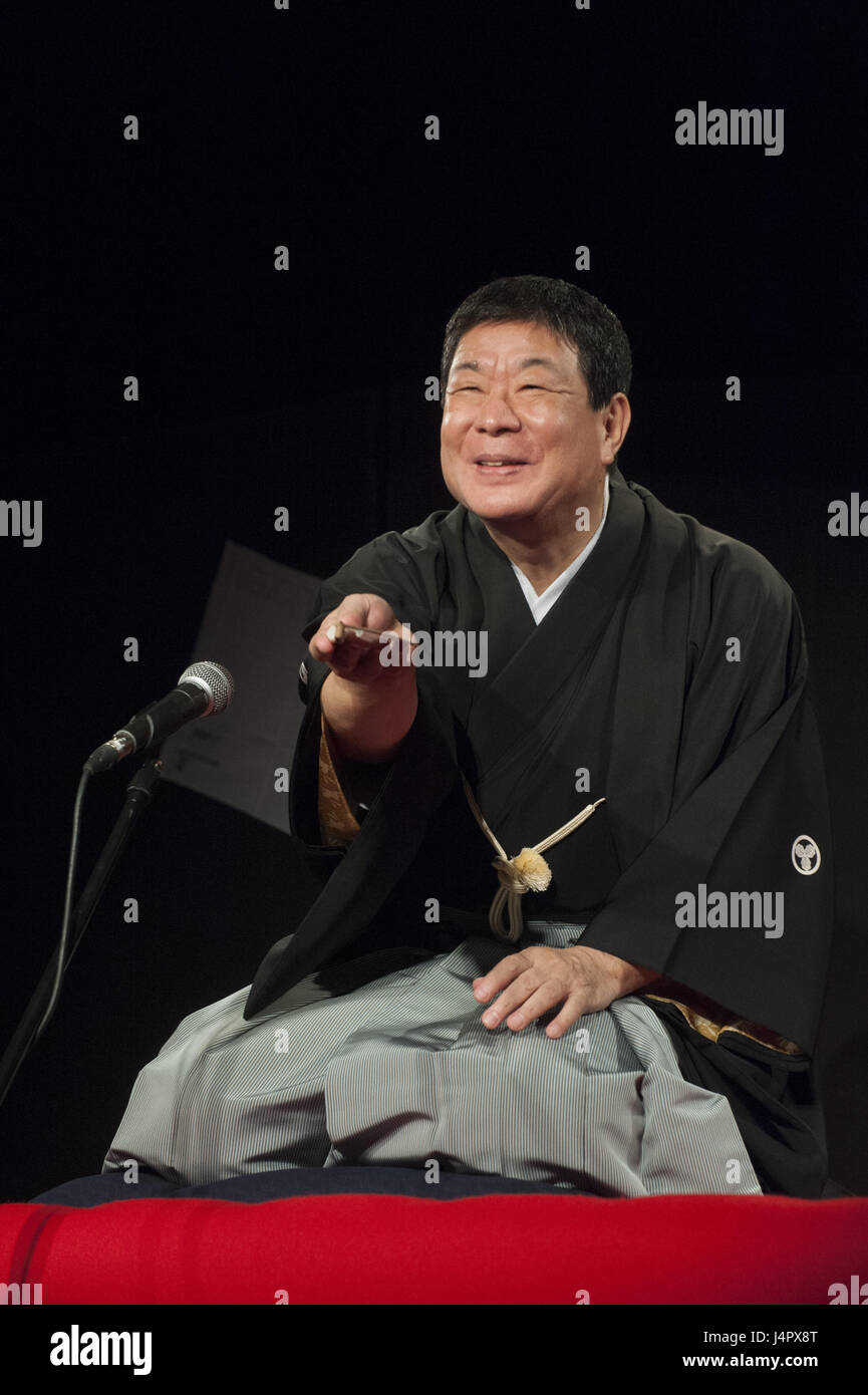 Yanagiaya Sankyo rakugo performer presents the traditional storytelling ...