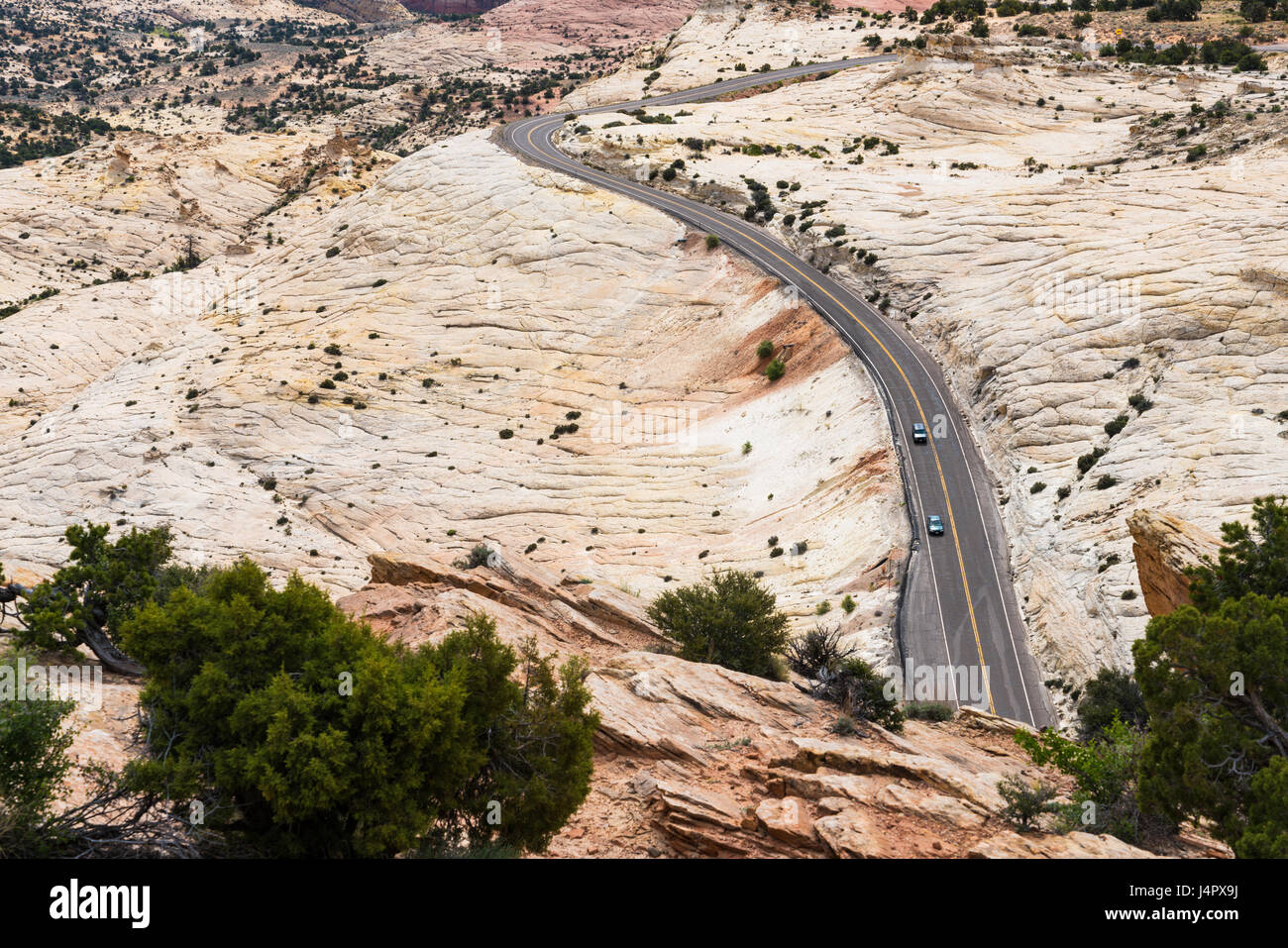 Traffic highway in a barren desert in southern Utah Stock Photo - Alamy