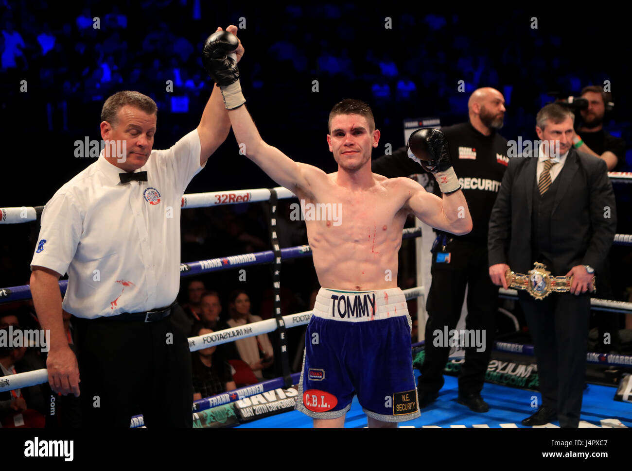 Thomas Patrick Ward celebrates beating Jazza Dickens during their ...