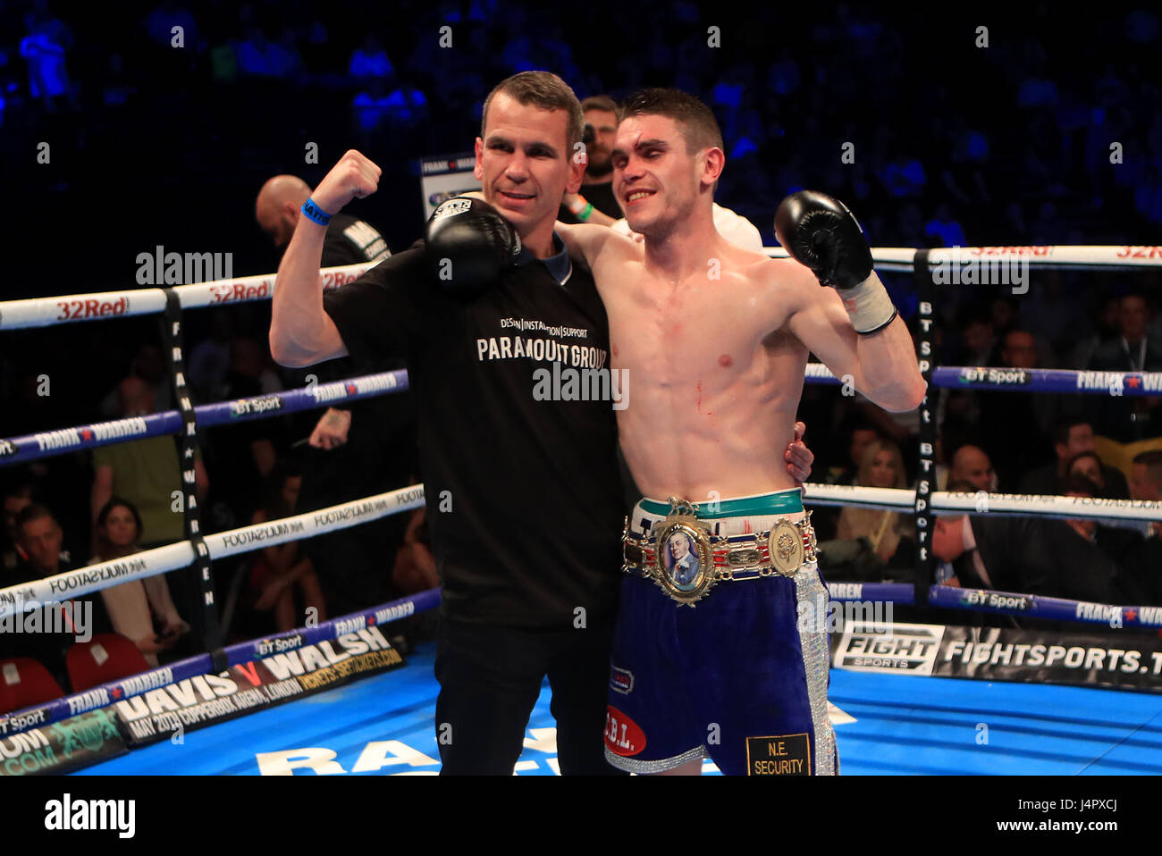 Thomas patrick ward celebrates beating jazza dickens during hi-res ...