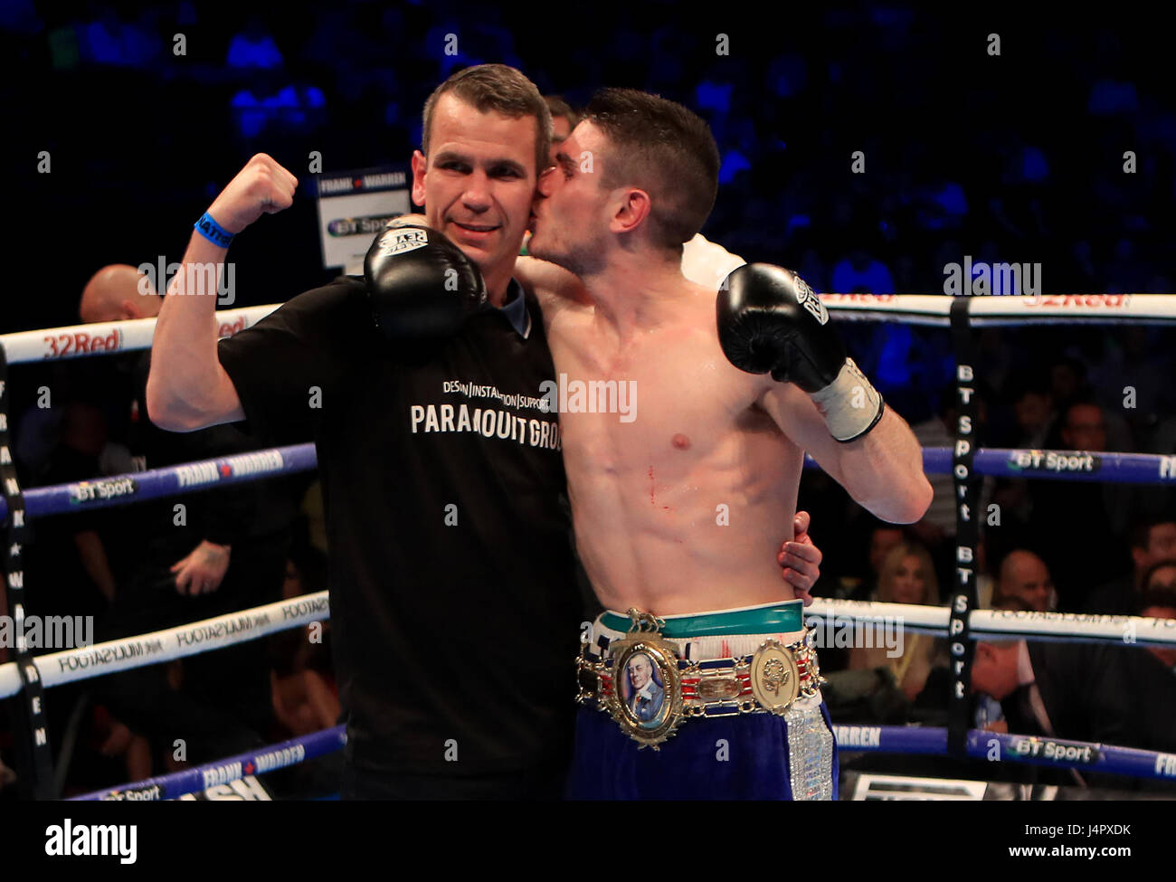 Thomas Patrick Ward celebrates beating Jazza Dickens during their ...