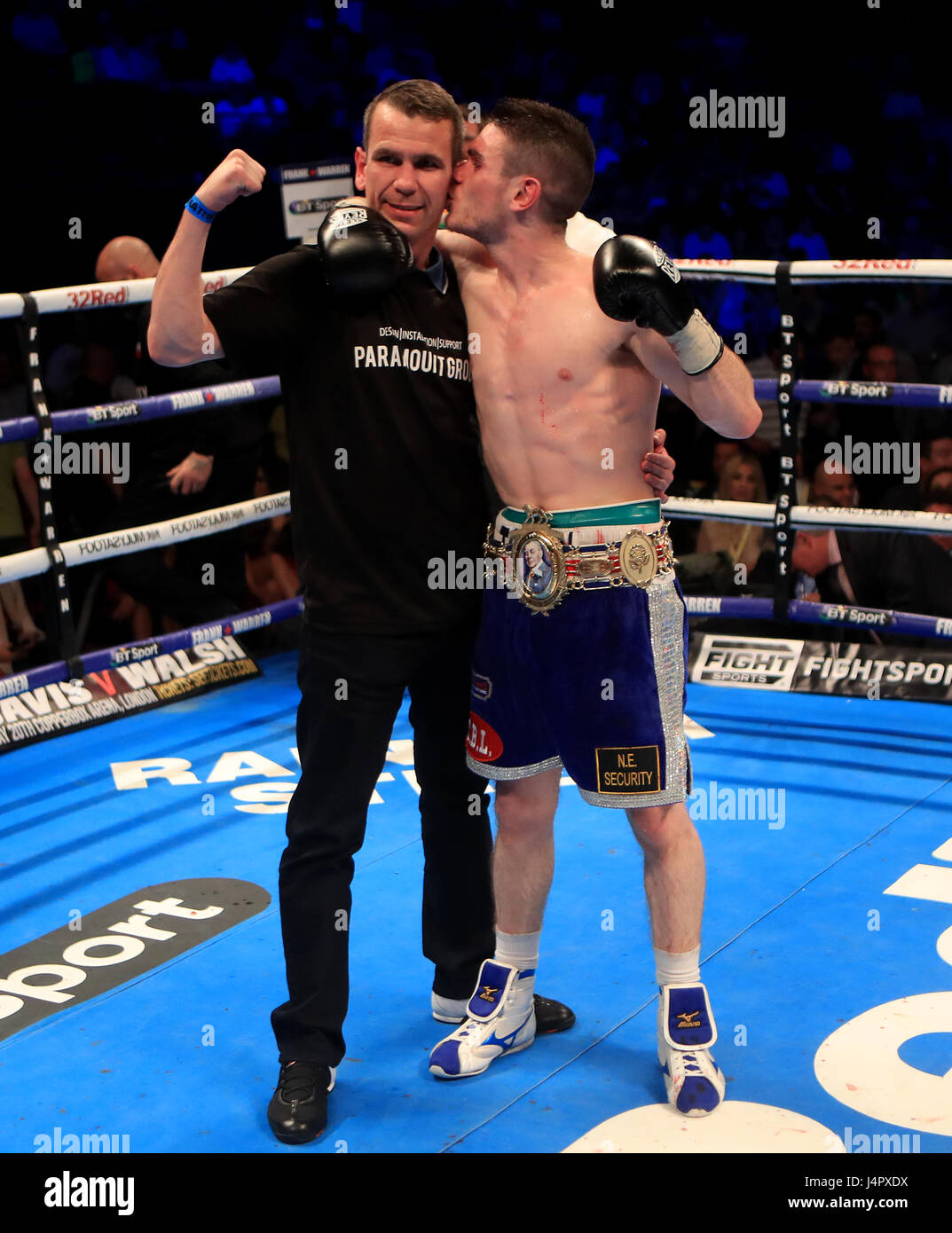 Thomas patrick ward celebrates beating jazza dickens during hi-res ...