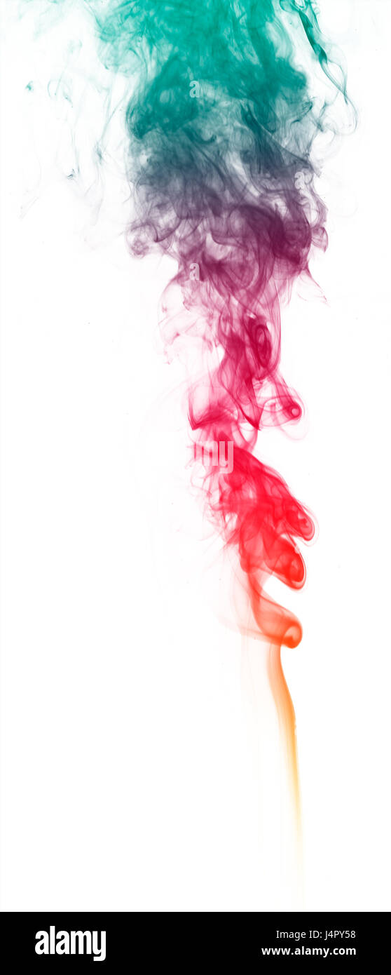Colorful fantasy smoke on white background close up Stock Photo - Alamy