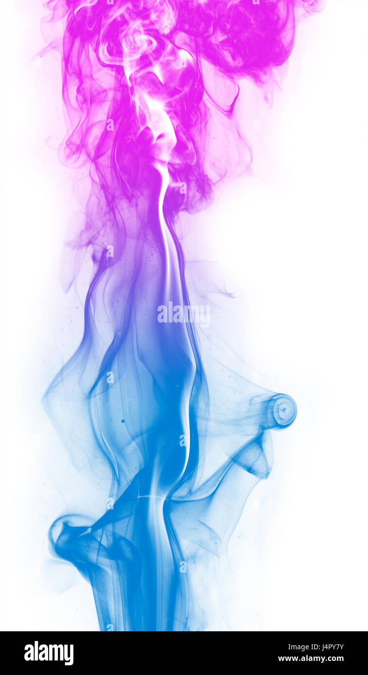 Colorful fantasy smoke on white background close up Stock Photo - Alamy