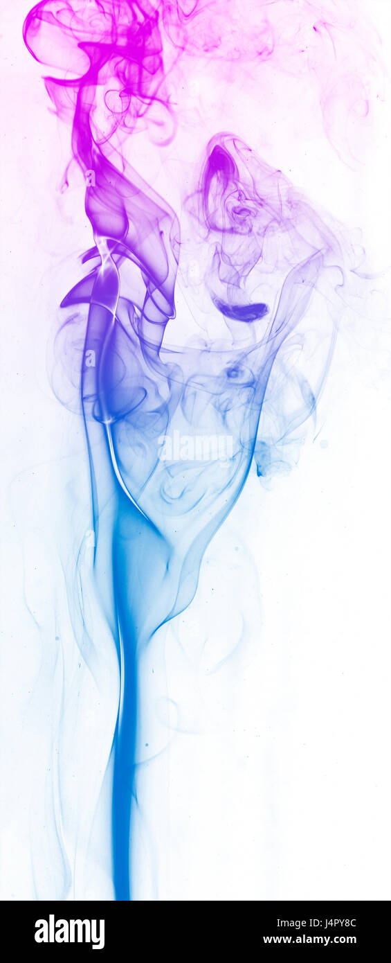 Colorful fantasy smoke on white background close up Stock Photo - Alamy