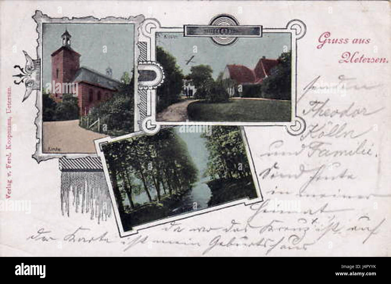 This vintage postcard from Uetersen, Germany, dated 1902, provides a ...