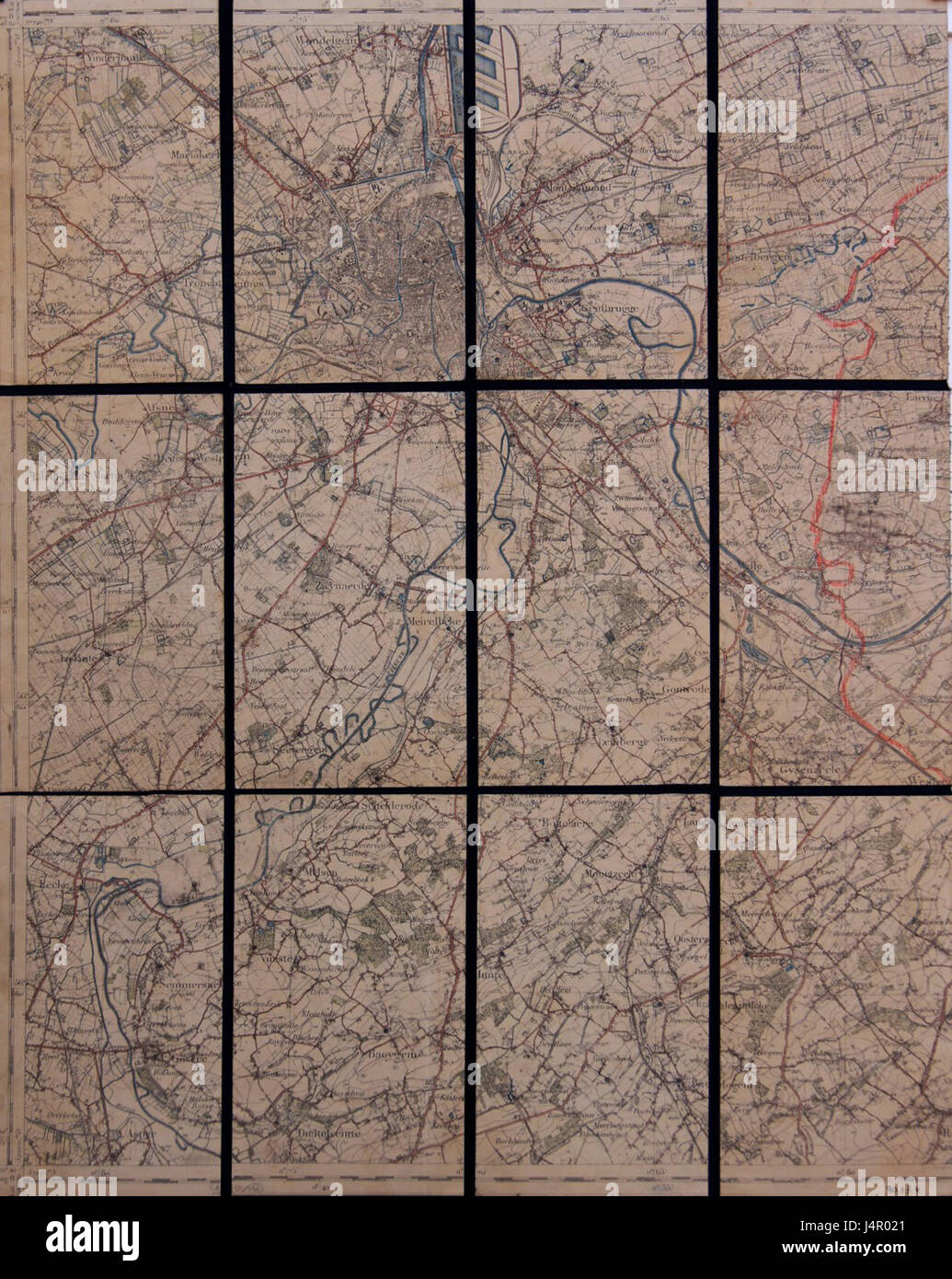 This 1912 topographic map of Ghent (Gent), Belgium, provides a detailed ...