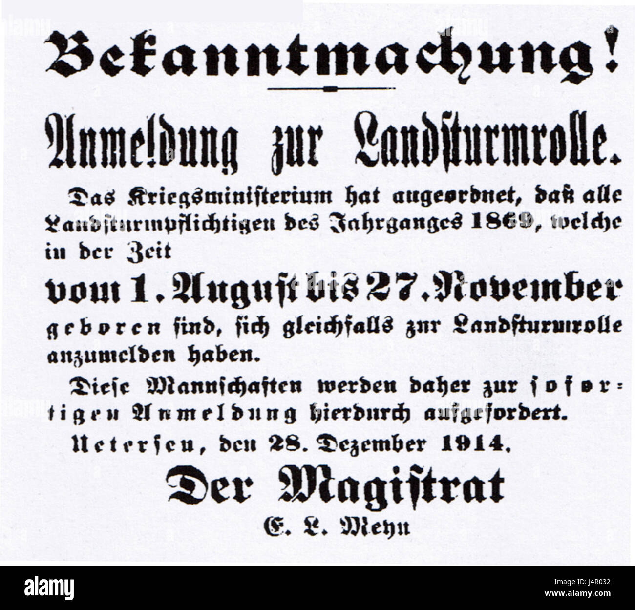 Landsturm 1914 hi-res stock photography and images - Alamy