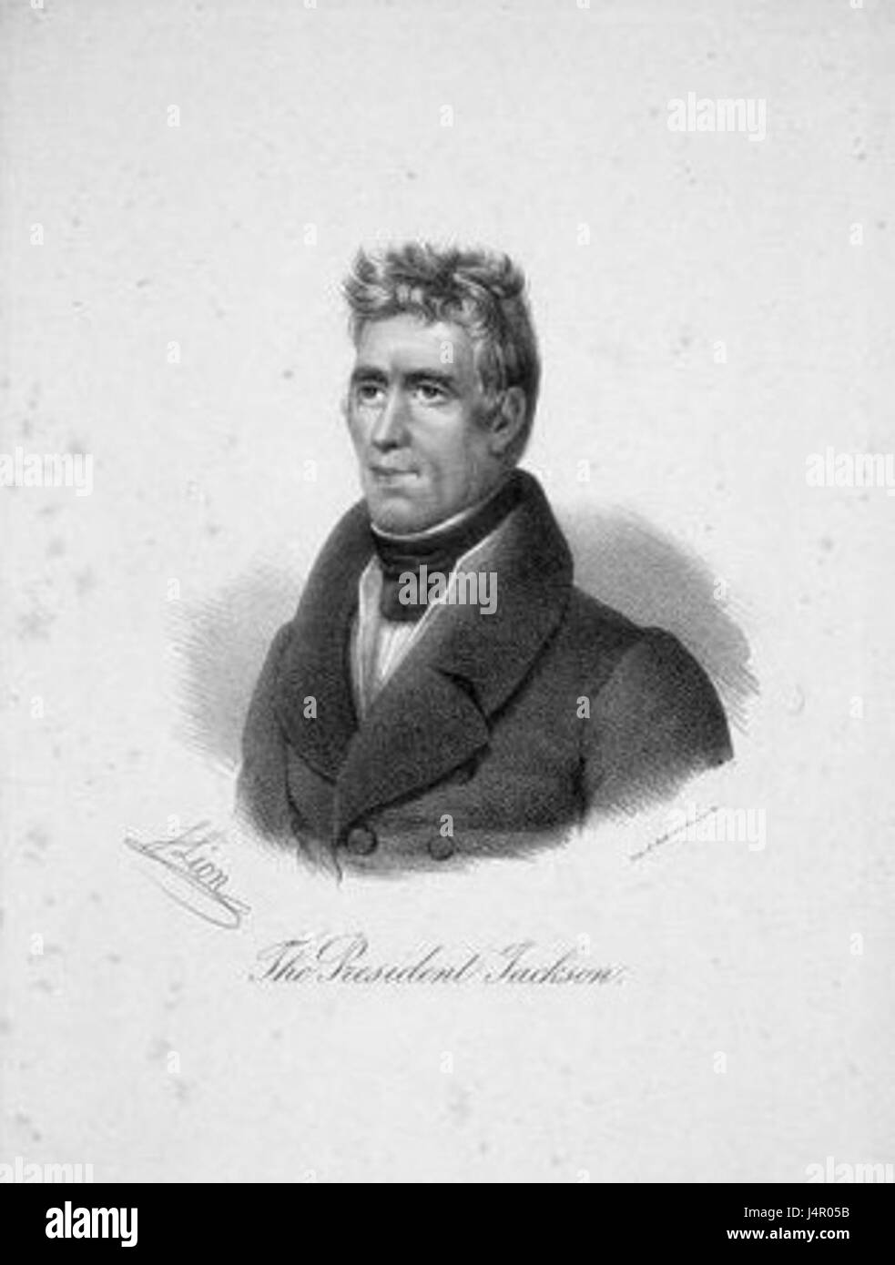 This portrait of President Andrew Jackson, created by artist Jules Lion ...