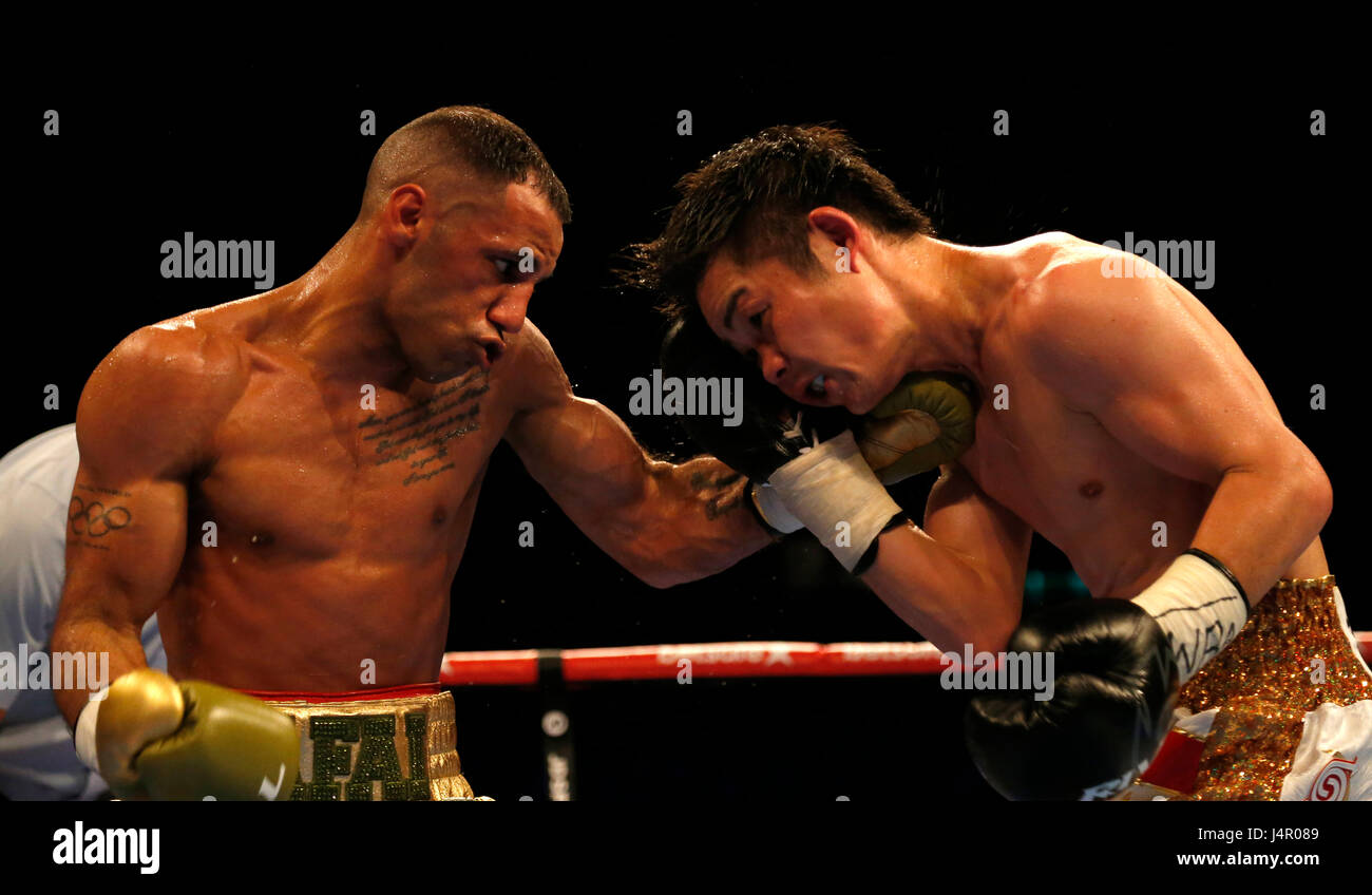 Kal Yafai (left) and Suguru Muranaka during their WBA Super-Flyweight ...