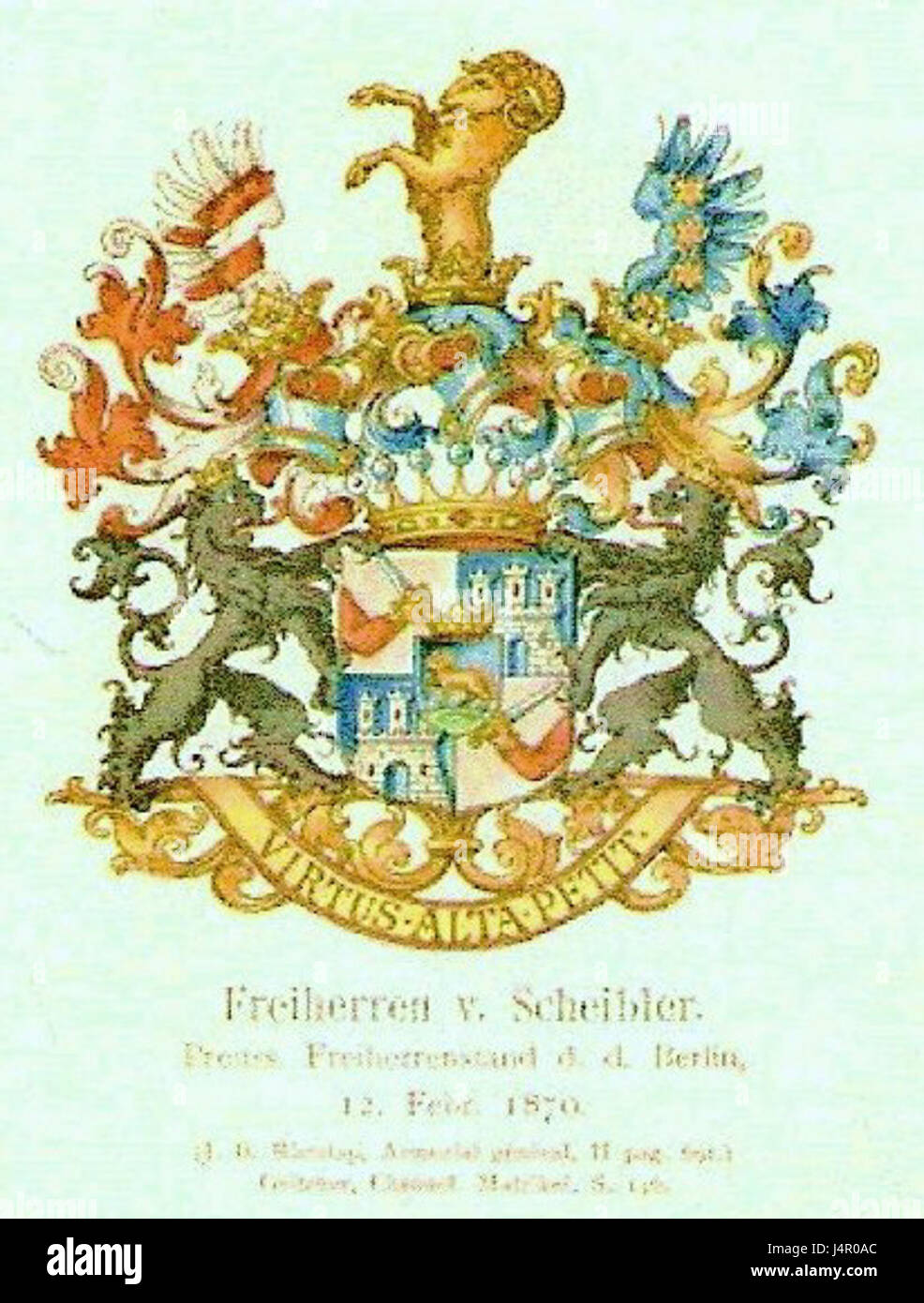 Wappen Freiherren von Scheibler Stock Photo - Alamy