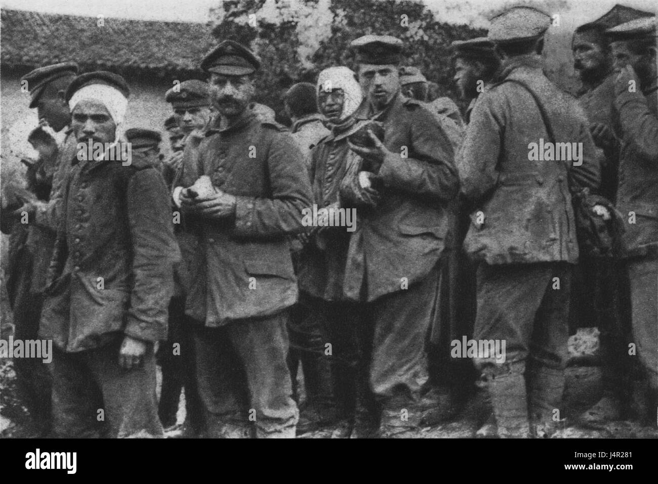 'Verwundete Deutsche' refers to a historical depiction of injured ...