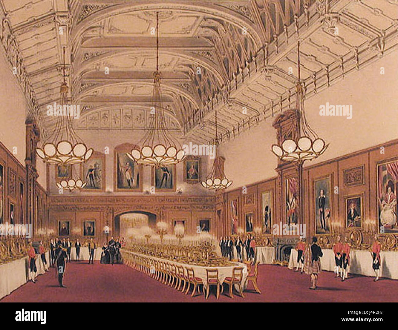 This illustration by Joseph Nash depicts the Waterloo Chamber at ...