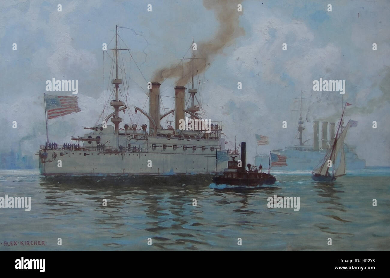 USS Kentucky, built in Newport News, VA, launched in 1898 Stock Photo ...