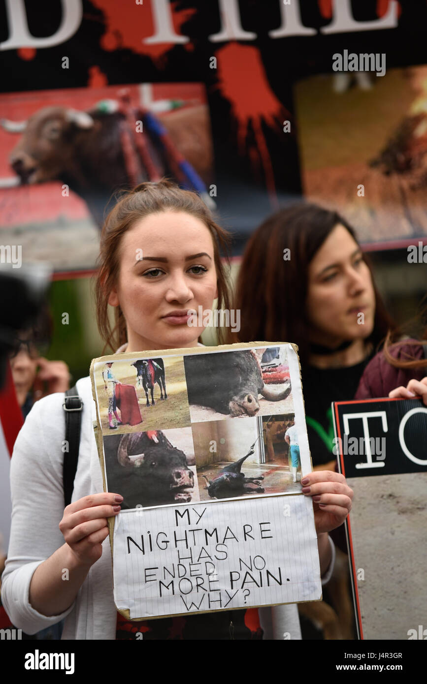 Animal rights protest held against bullfighting and all forms of ...