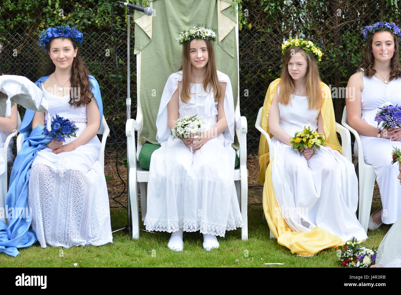 Brentham Garden Suburb, London, UK. 13th May 2017. May Queen Molly ...