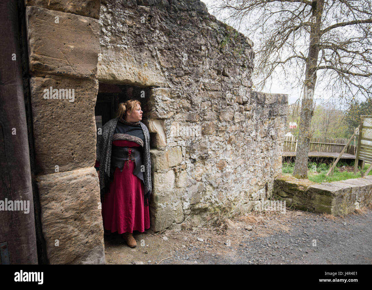 Breitenbach, Germany. 8th May, 2017. Maggie Tilp wears her traditional ...