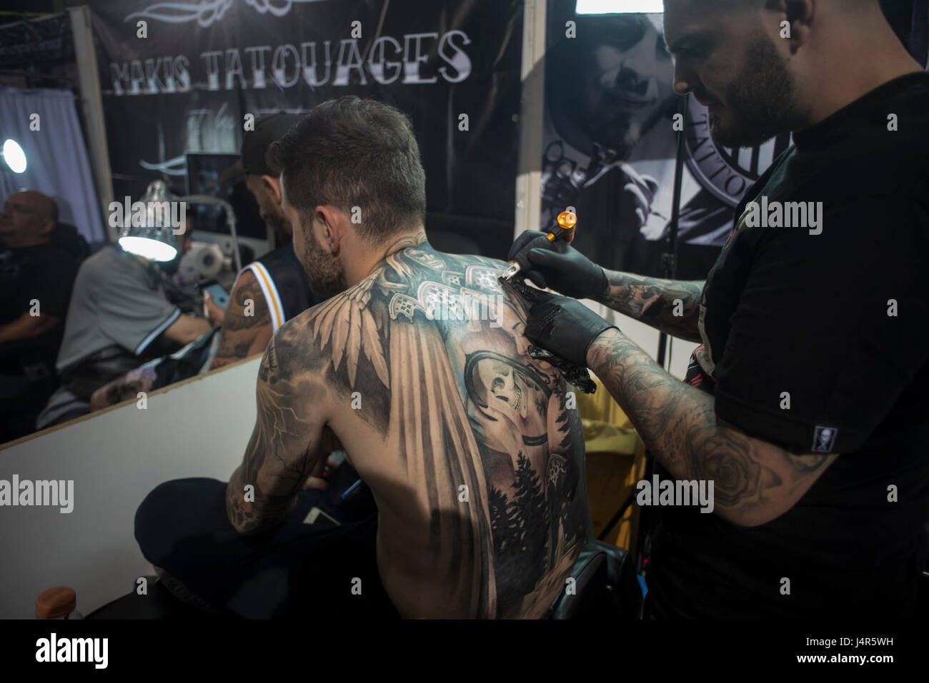 Athens, Greece. 12th May, 2017. Tattoo artists participate in the 11th ...
