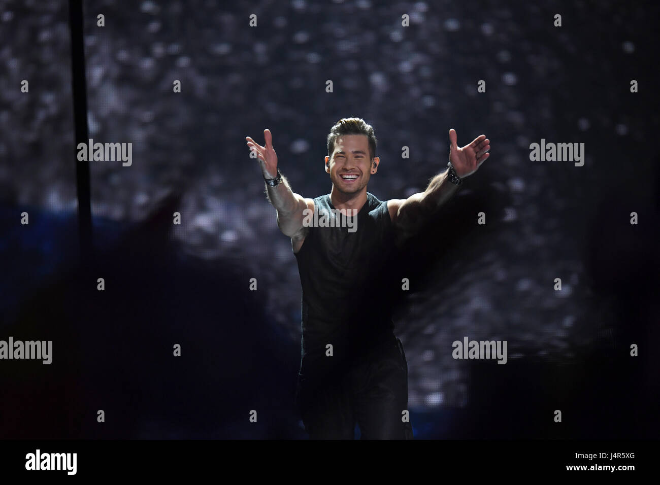 Kiev, Ukraine. 13th May, 2017. Imri Ziv will perform 'I feel alive' for ...