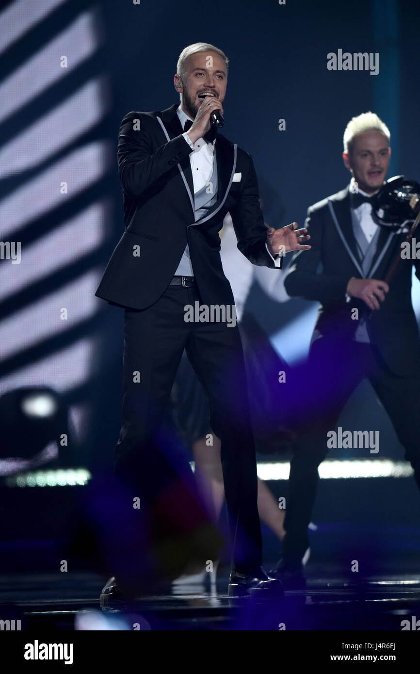 Kiev, Ukraine. 13th May, 2017. SunStroke Project performs 'Hey Mamma ...