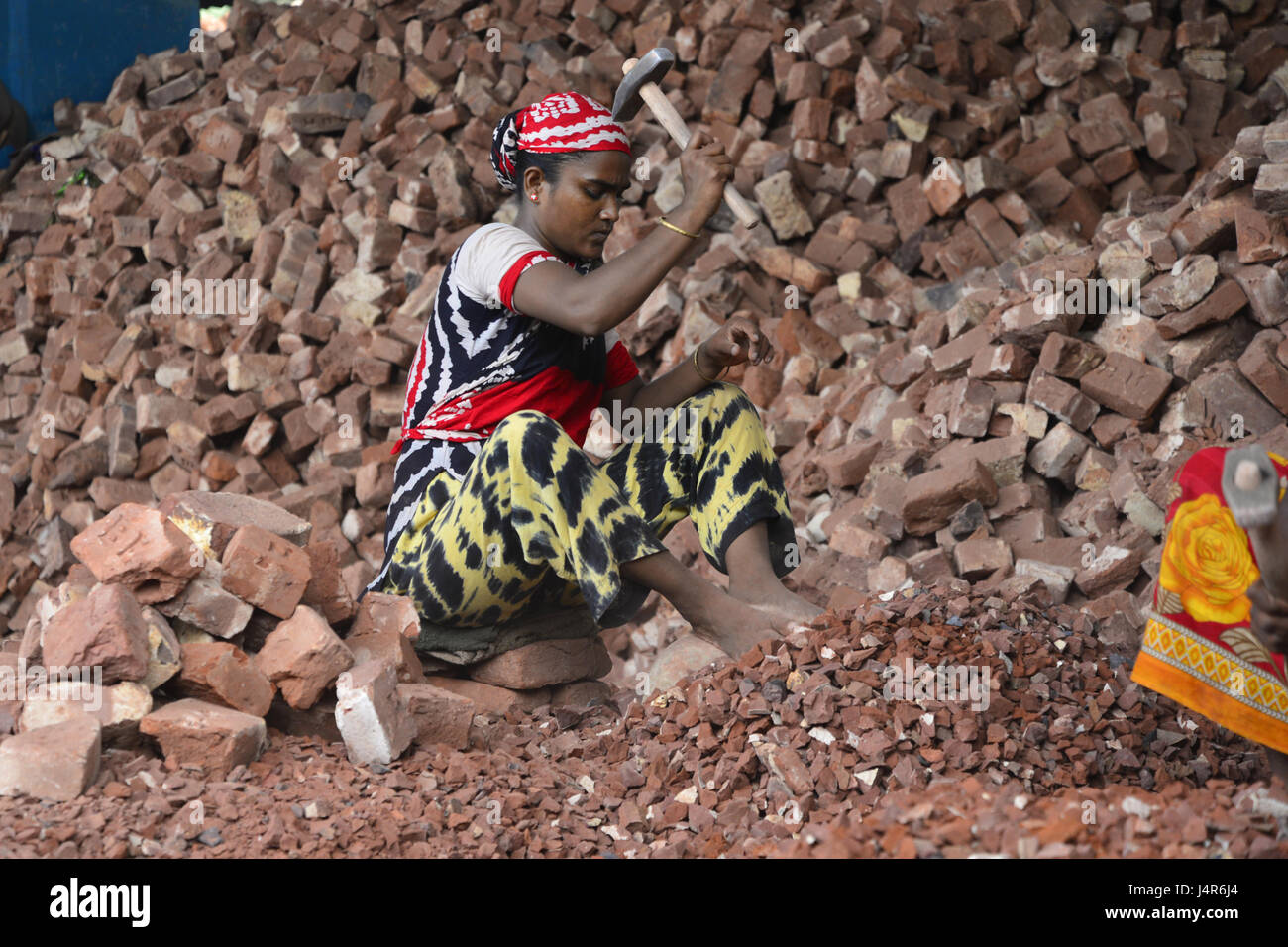 Woman breaking bricks hi-res stock photography and images - Alamy