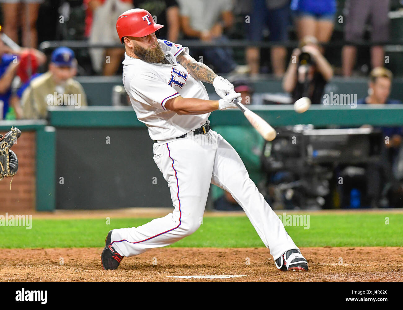 May 11, 2017: Texas Rangers first baseman Mike Napoli #5 hits a 448 ...