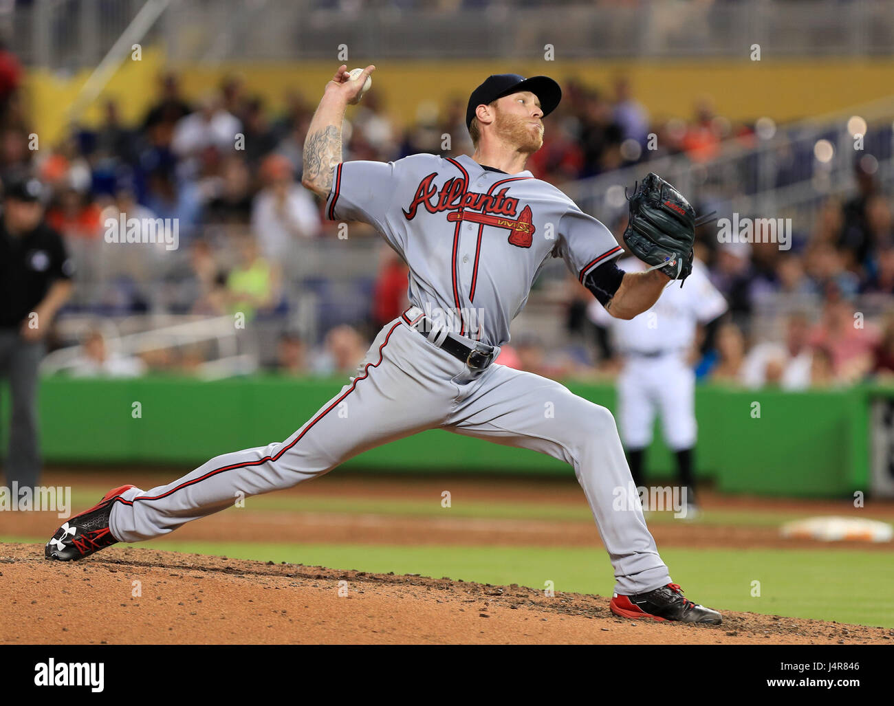 Miami, Florida, USA. 12th May, 2017. Atlanta Braves starting pitcher ...