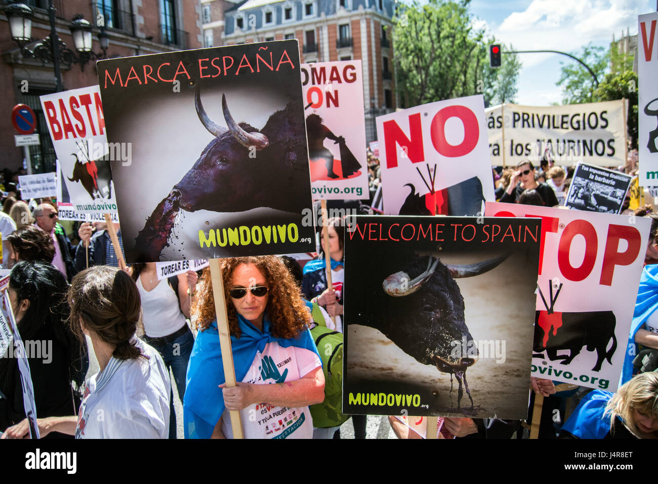 Anti bullfights protesters hi-res stock photography and images - Alamy