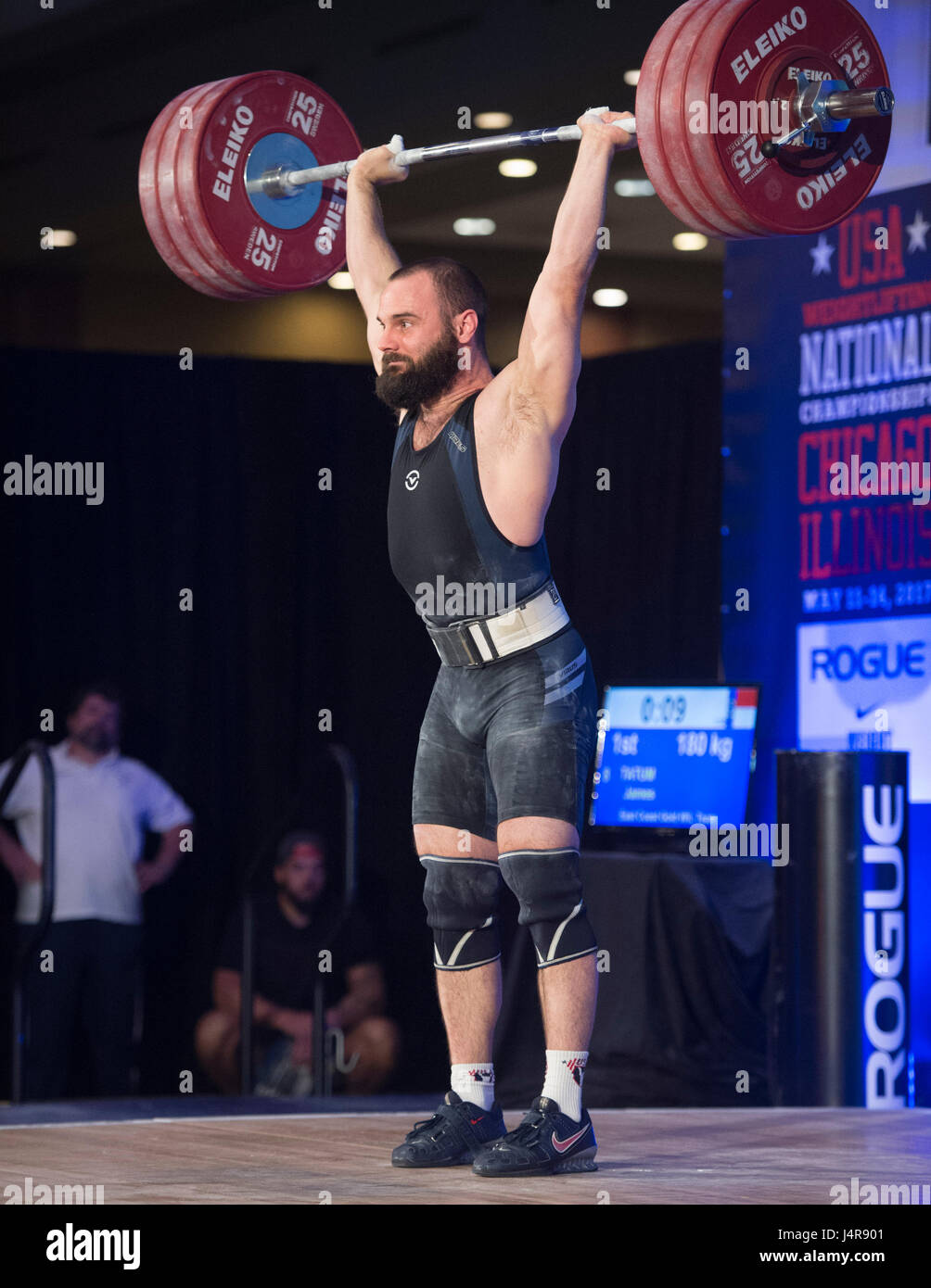 May 13, 2017: James Tatum competes in the clean and Jerk in the Men's ...