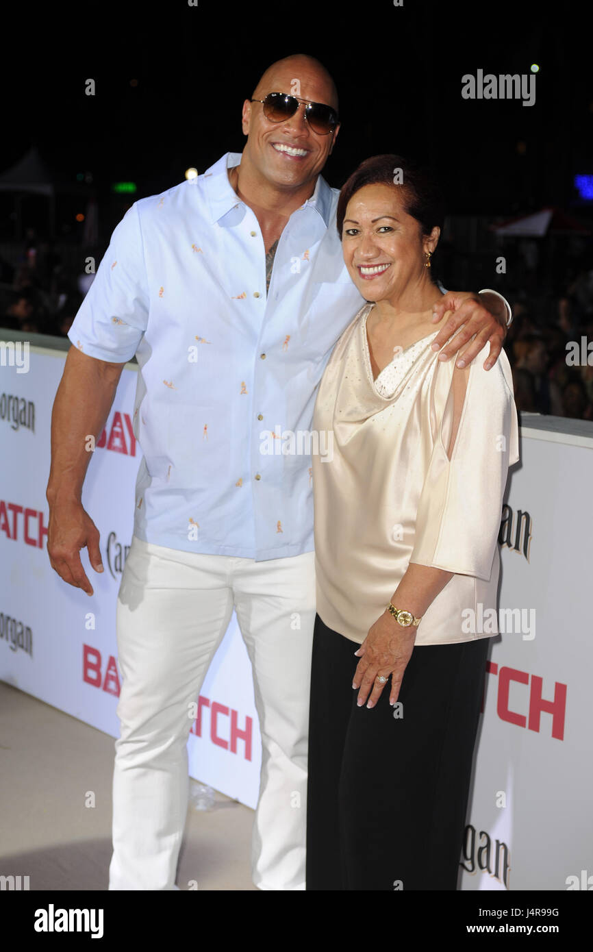 Miami Beach, FL, USA. 13th May, 2017. Dwayne 'The Rock' Johnson and his ...