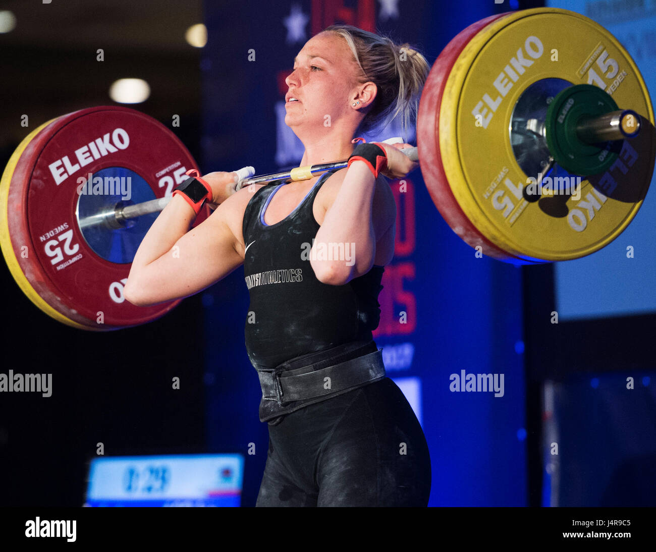 May 13, 2017: Chelsea Ryan competes in the 69 kilo class kilo class at ...