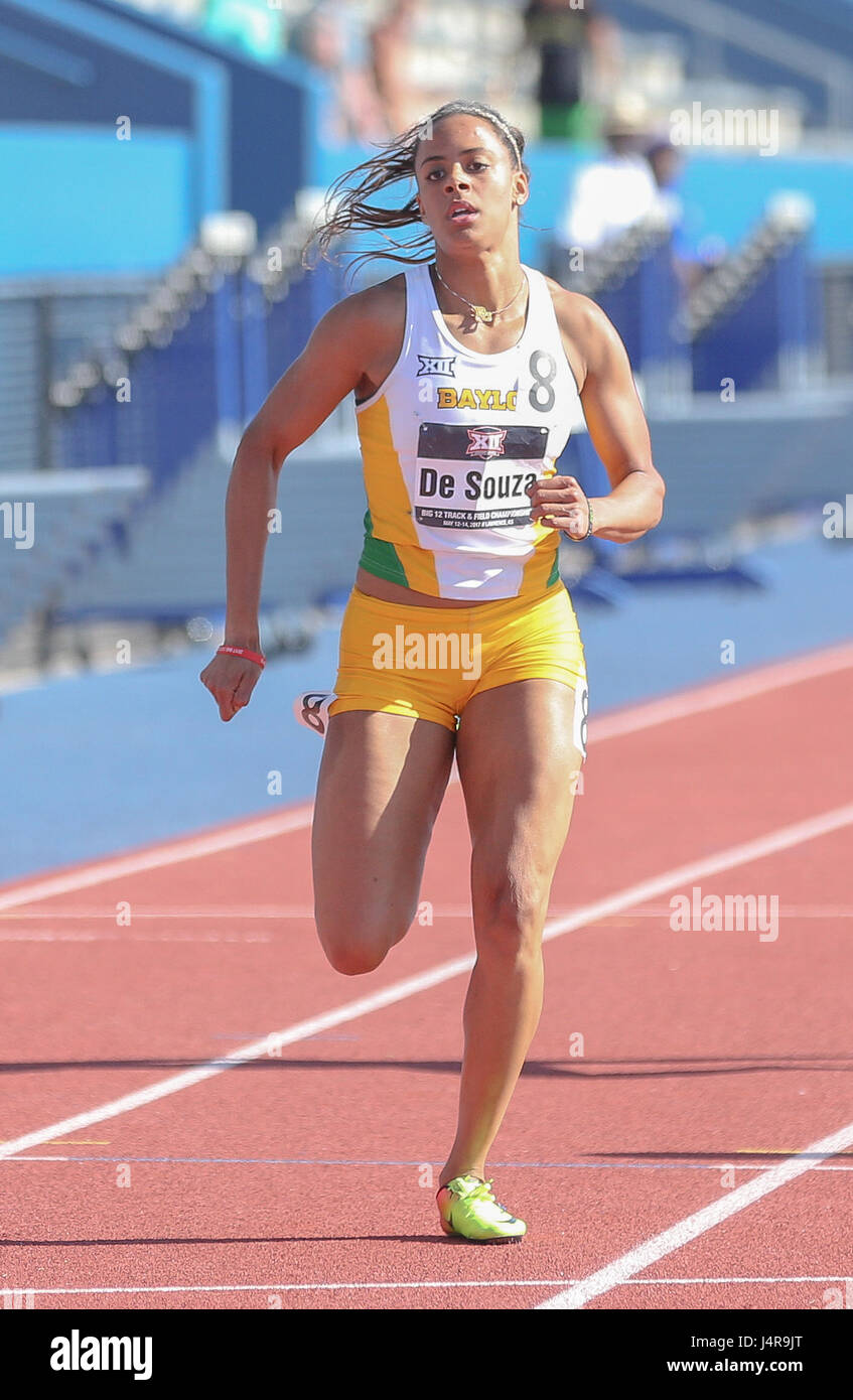 Lawrence, KS, USA. 13th May, 2017. Baylor's Leticia De Souza runs the ...