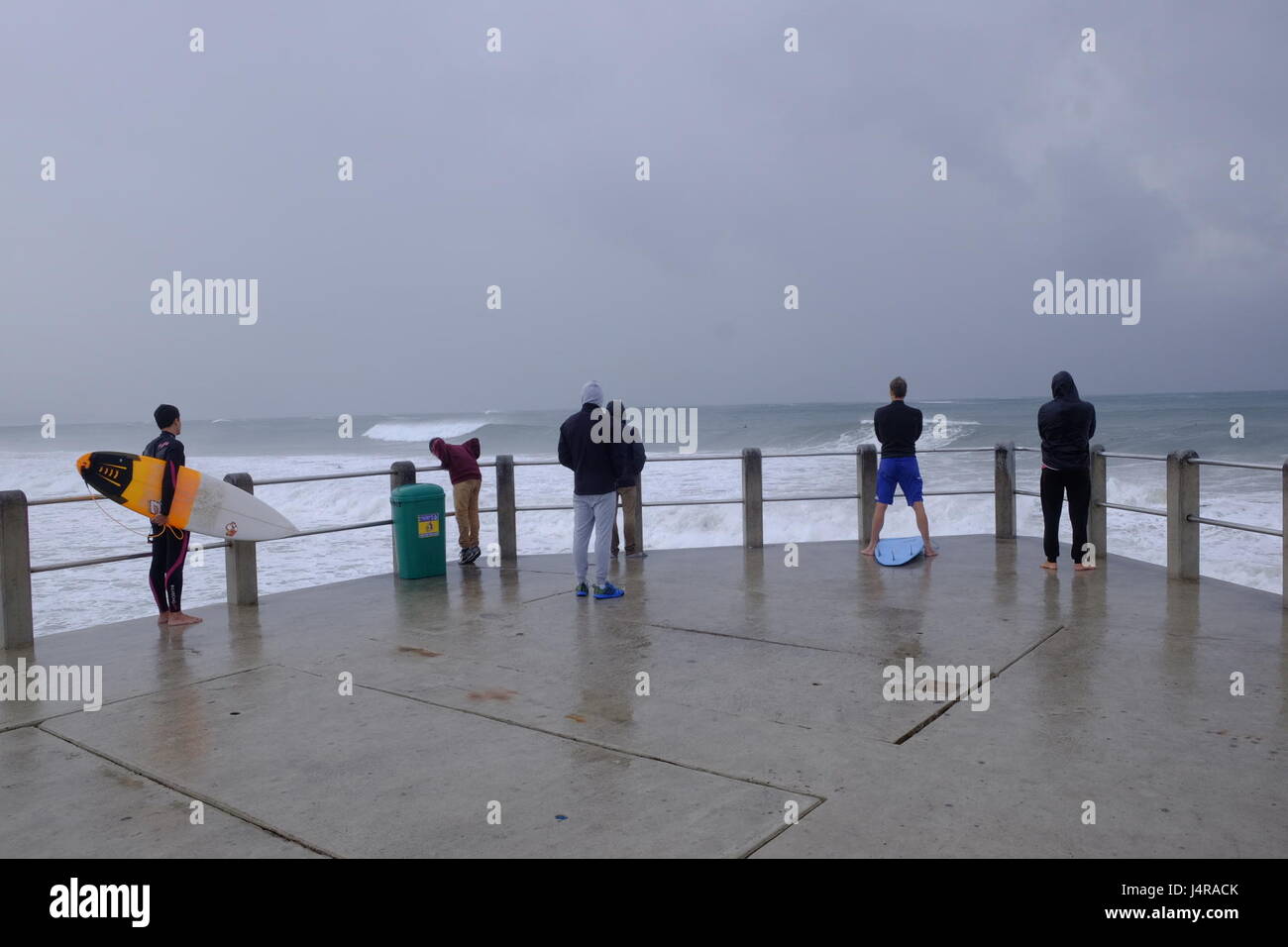 Durban,South Africa. 14th May 2017. Surfers take advantage of a big ...