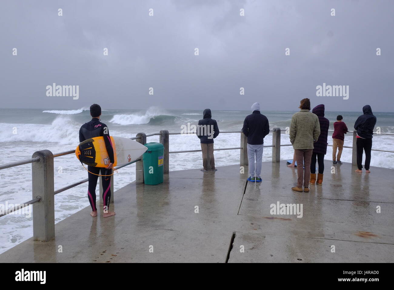 Durban,South Africa. 14th May 2017. Surfers take advantage of a big ...