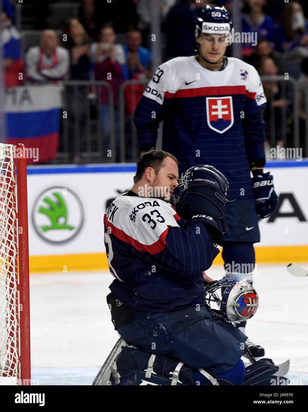 Cologne, Germany. 14th May, 2017. Slovakia goalie Julius Hudacek ...