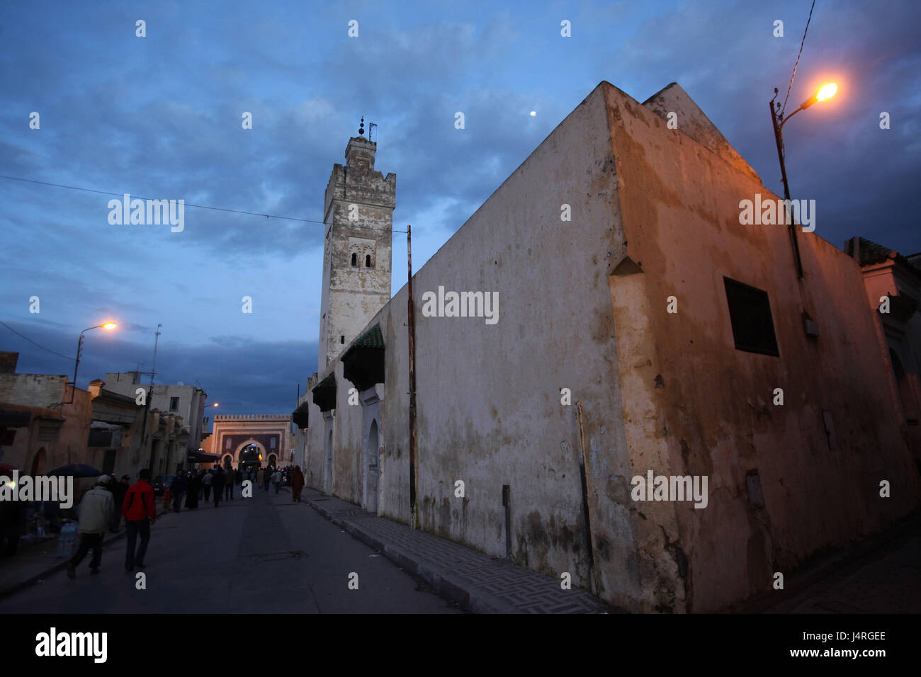 Morocco, fez, town, Old Town, Medina, centre, mosque, lane, minaret ...