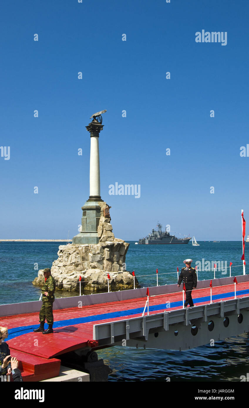Naval save of the Russian Black Sea fleet in Sevastopol, bridge ...