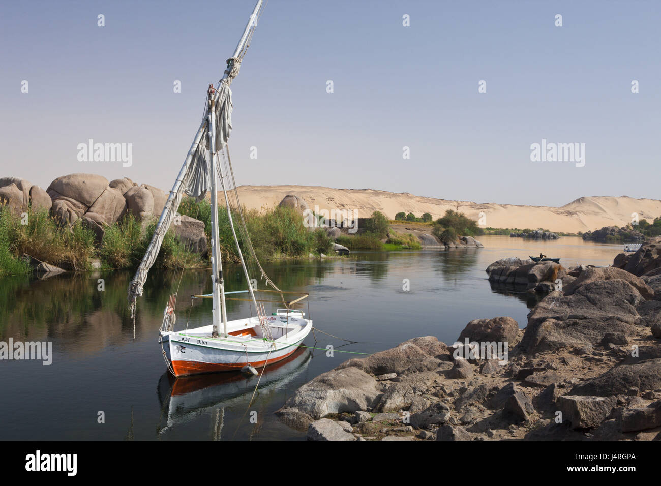 Feluke, Nile shore, Aswan, Egypt Stock Photo - Alamy