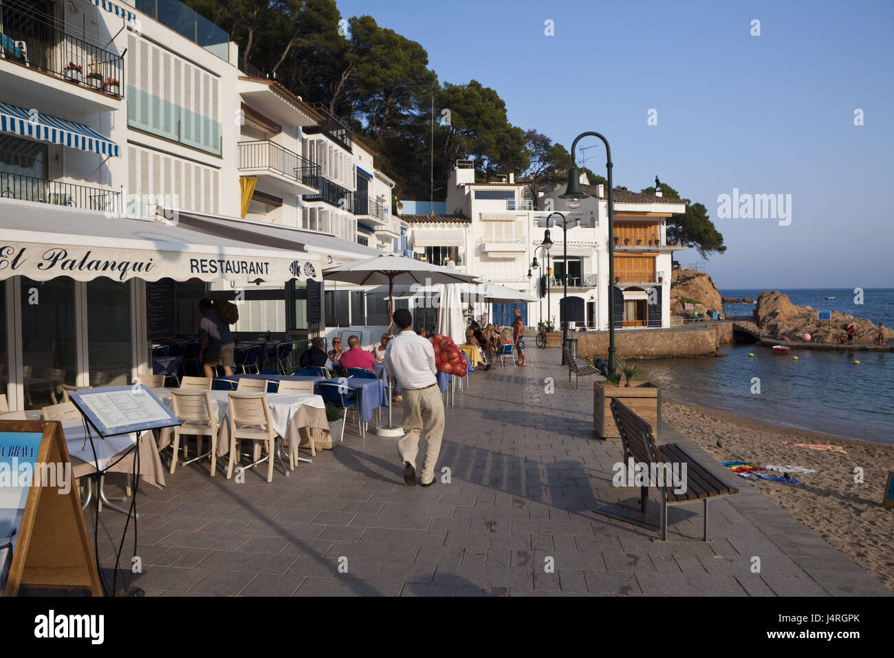 Seafront of Tamariu, Costa Brava, the Mediterranean Sea, Spain Stock ...
