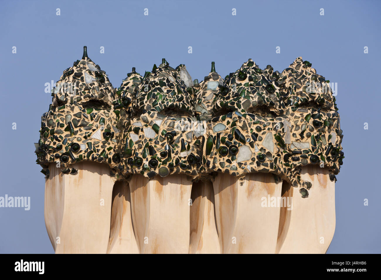 Casa Mila, roof terrace, architect Antoni Gaudi, Barcelona, Catalonia ...