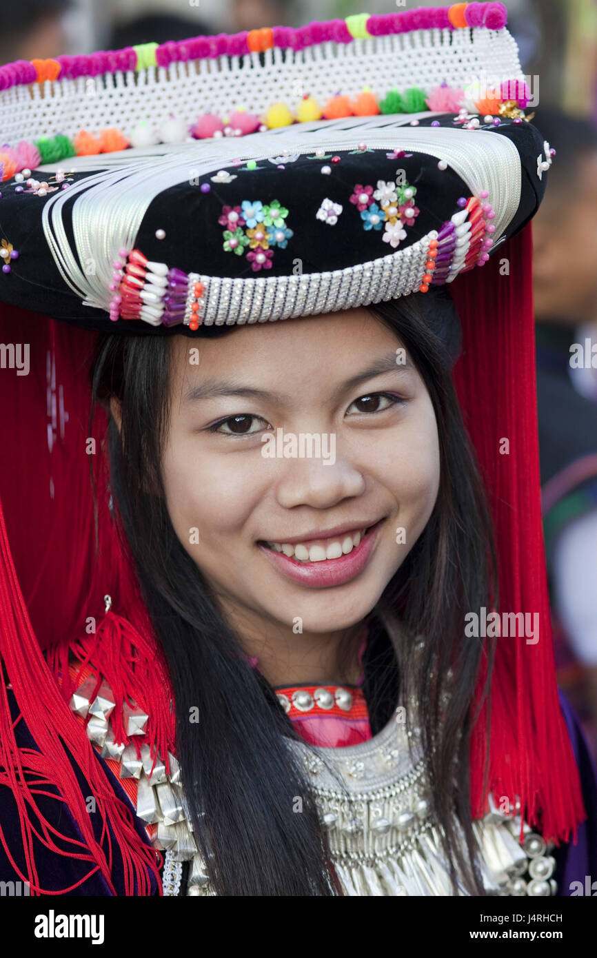 Thailand, Chiang May, Chiang May Flower Festival, Lisu mountain tribe ...