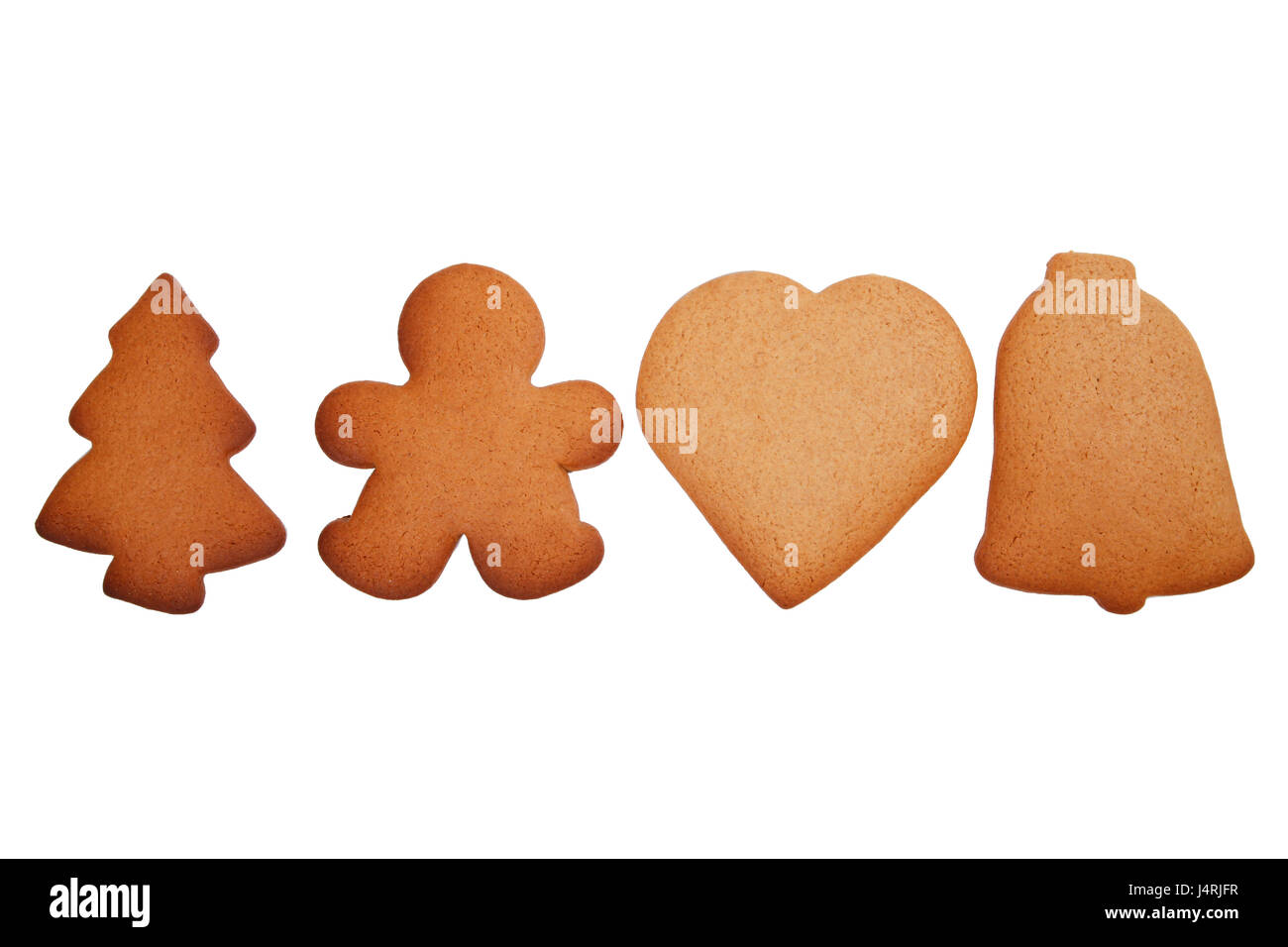 Various gingerbread shapes isolated Stock Photo - Alamy